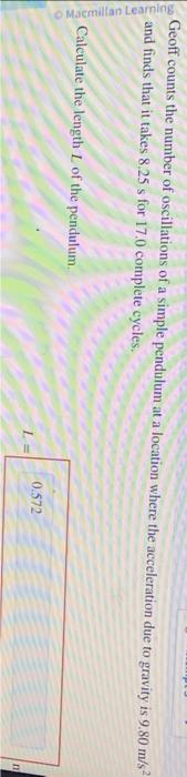 Solved Geoff counts the number of oscillations of a simple | Chegg.com