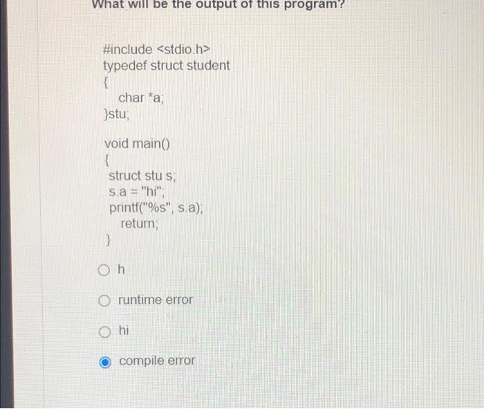 Solved What will be the output of this program? #include | Chegg.com
