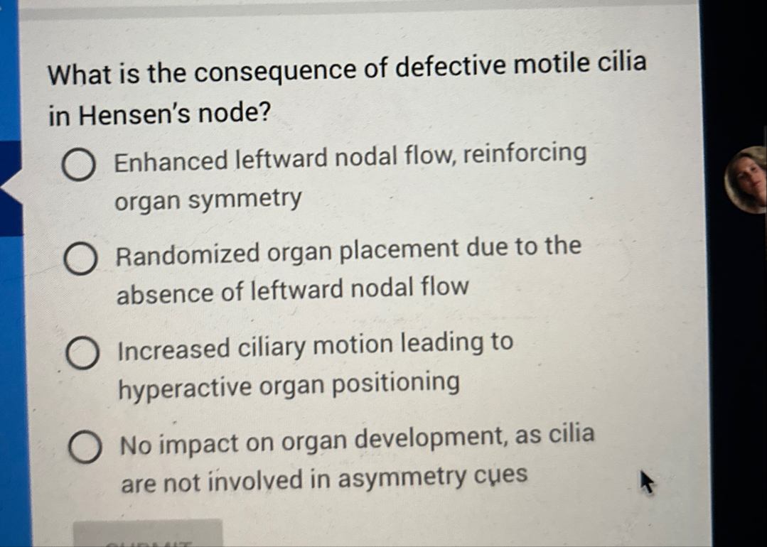 Solved What is the consequence of defective motile cilia in | Chegg.com