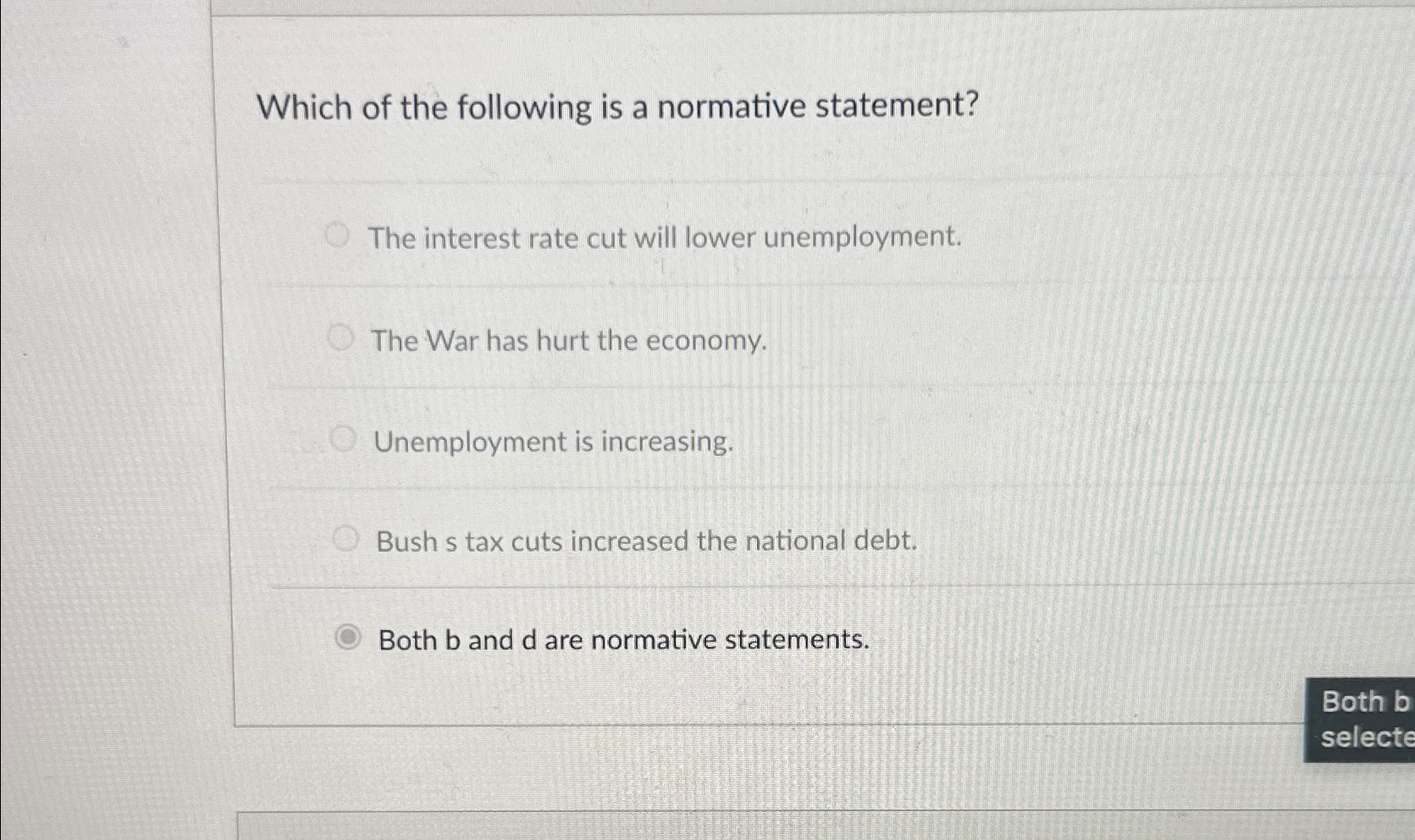 Solved Which of the following is a normative statement?The | Chegg.com