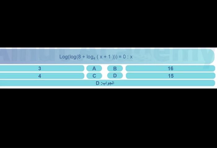Solved log(log(8+log4(x+1)))=0:x | Chegg.com