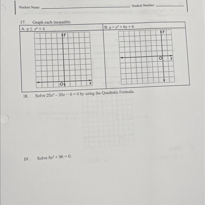 Solved Student Name Student Number 17. Graph each | Chegg.com Solved Student Name Student Number 17. Graph each | Chegg.com