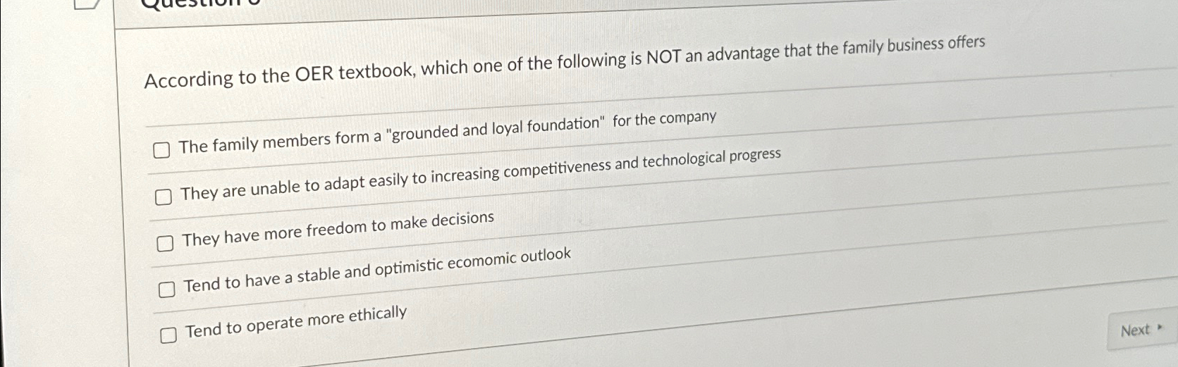 Solved According to the OER textbook, which one of the | Chegg.com