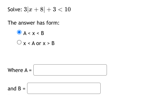 Solved Solve: 3|x+8|+3