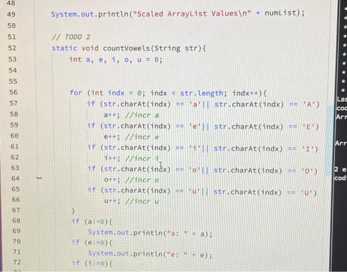 Solved Code is in Java: Right the code in my code to fix the | Chegg.com