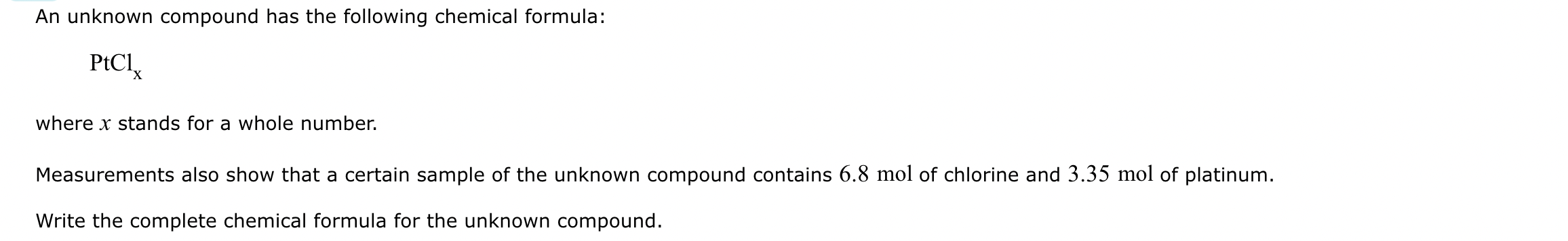 Solved An unknown compound has the following chemical | Chegg.com