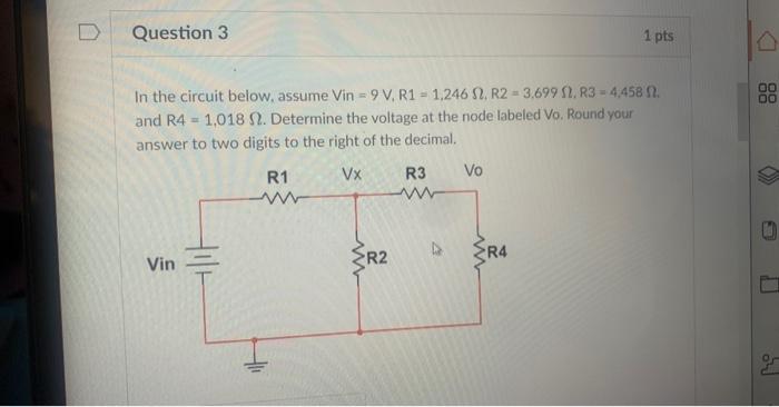 Solved In the circuit below, assume Vin =9 V, | Chegg.com