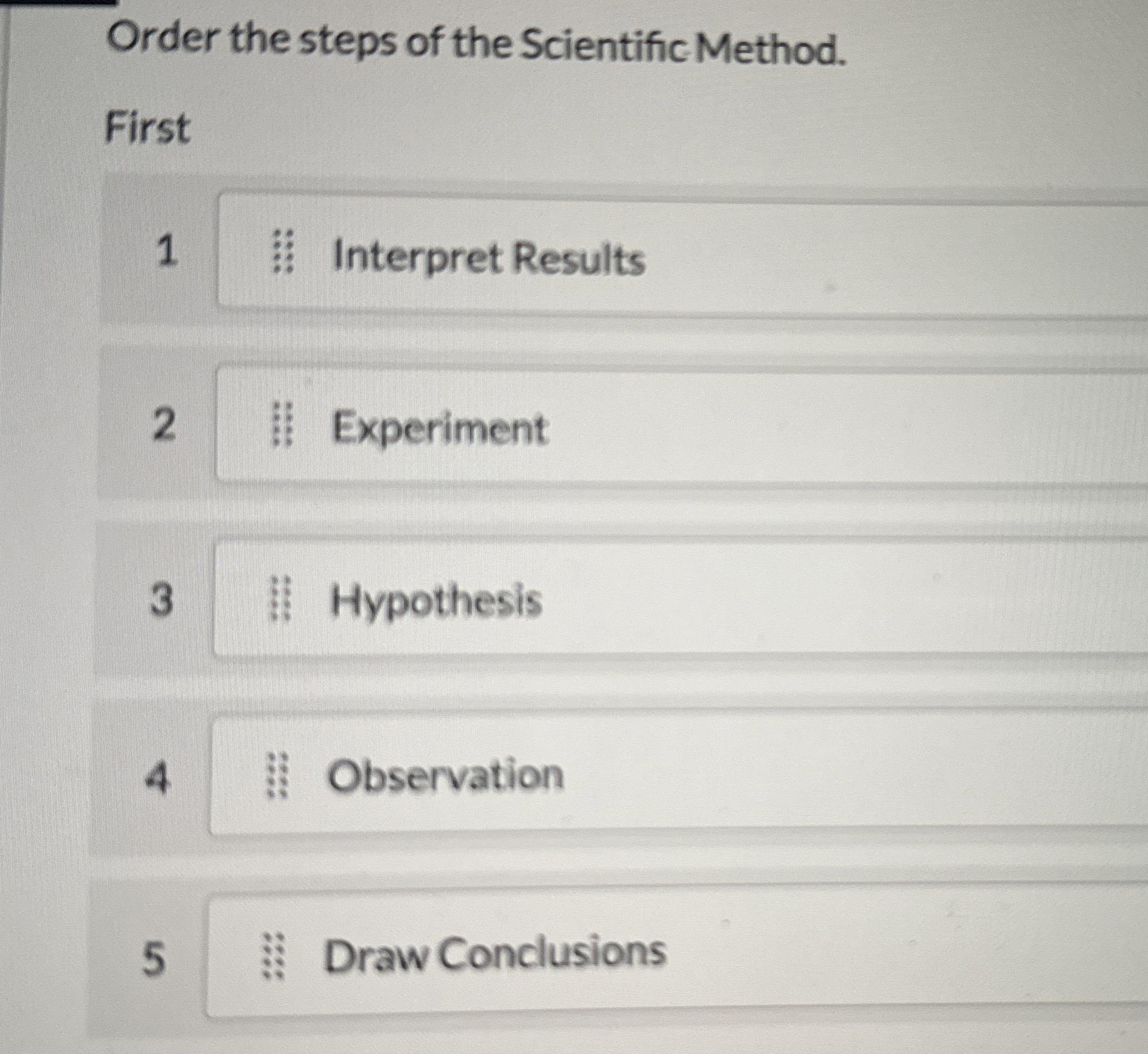 Solved Order the steps of the Scientific | Chegg.com