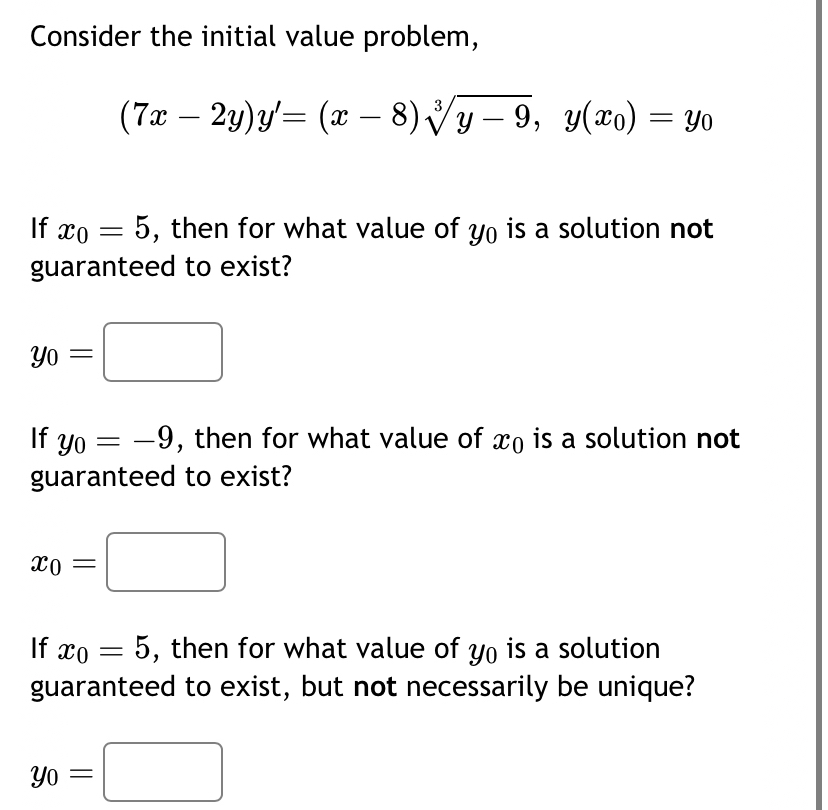 Solved Consider the initial value | Chegg.com