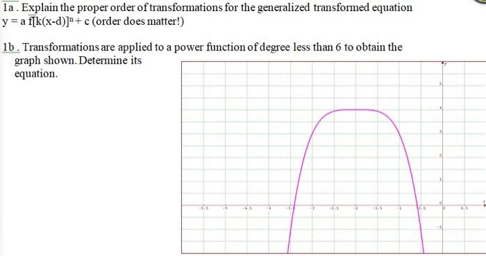 Solved la. Explain the proper order of transformations for | Chegg.com