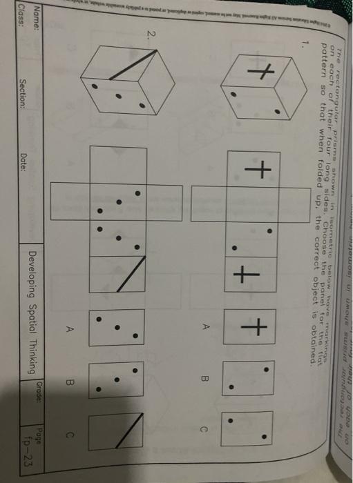 Solved Select the object that results from Folding up the | Chegg.com