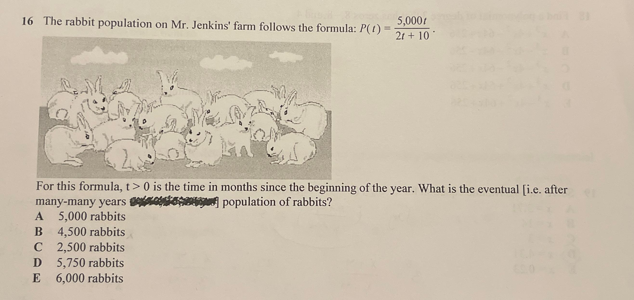 Solved 16 ﻿The rabbit population on Mr. ﻿Jenkins' farm | Chegg.com