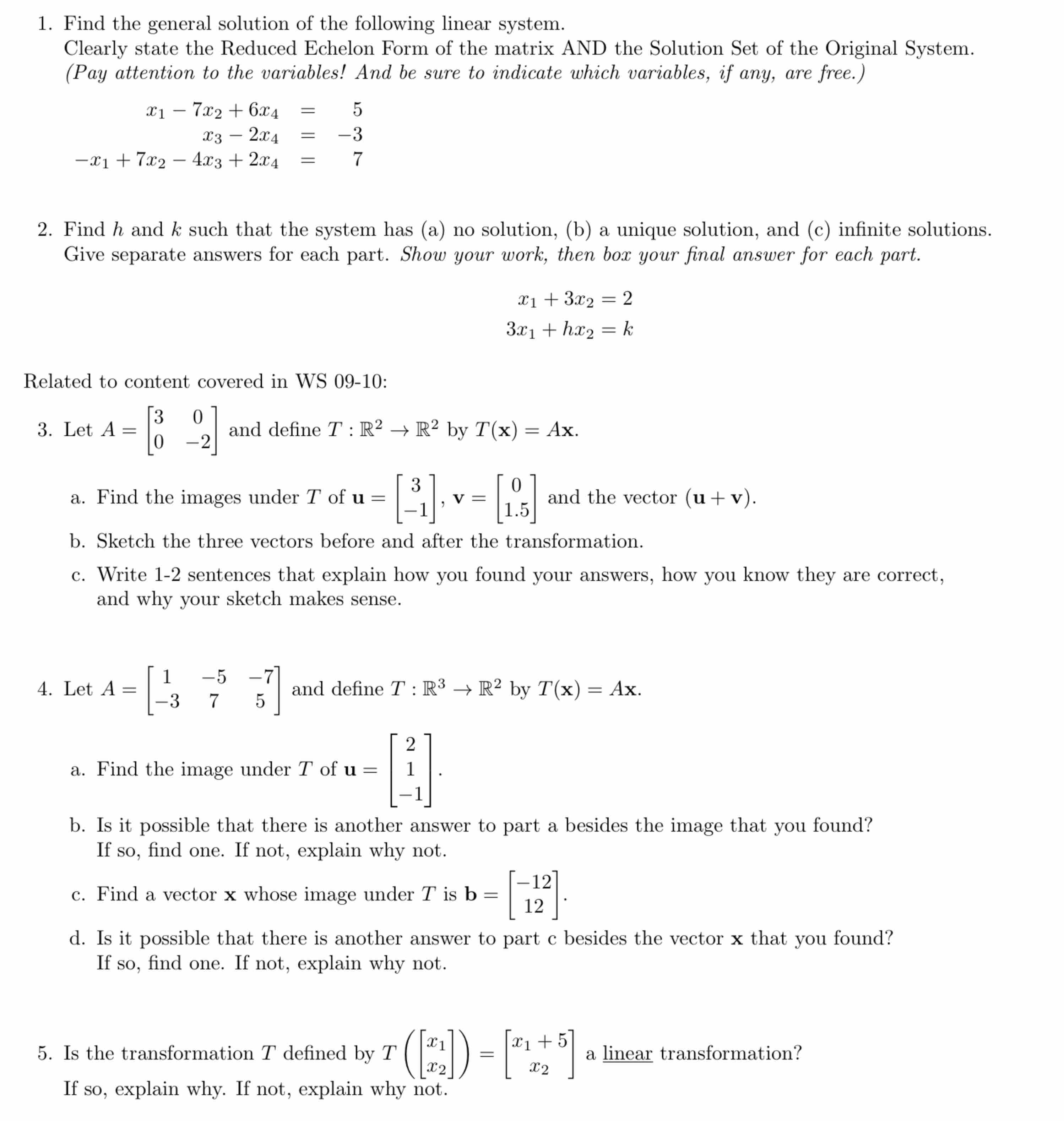 Solved Find the general solution of the following linear | Chegg.com
