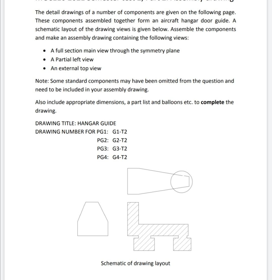 Solved The detail drawings of a number of components are | Chegg.com