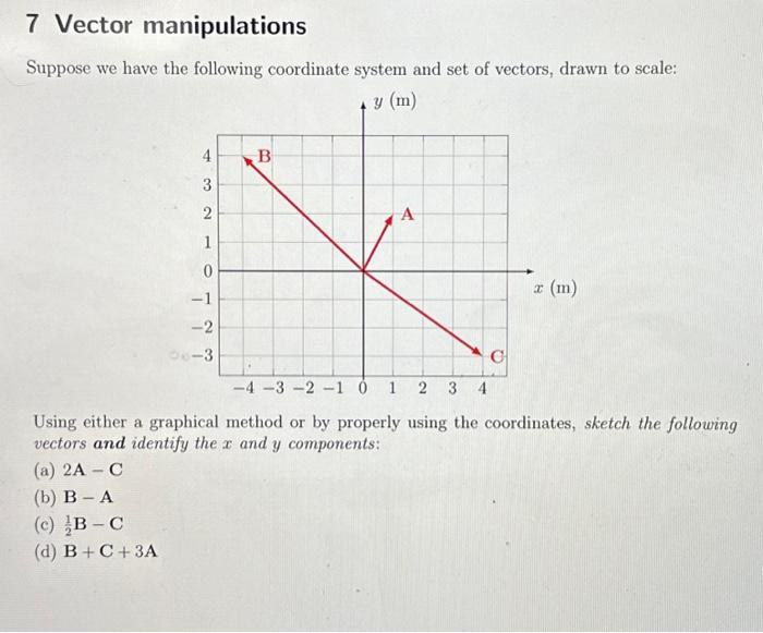 Solved 7 Vector manipulations Suppose we have the following | Chegg.com