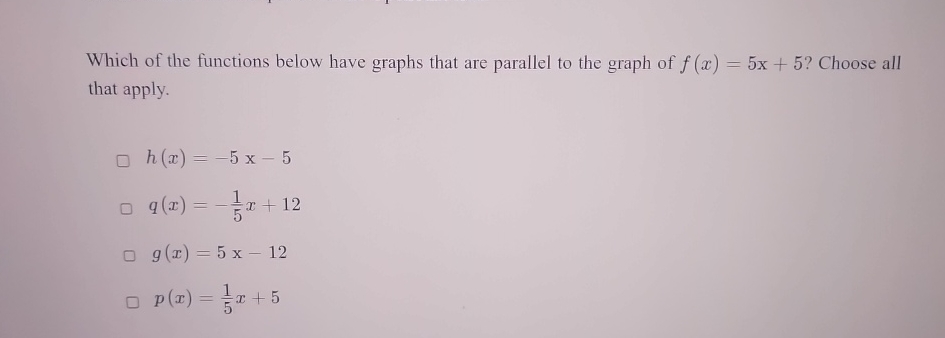 Solved Which of the functions below have graphs that are | Chegg.com