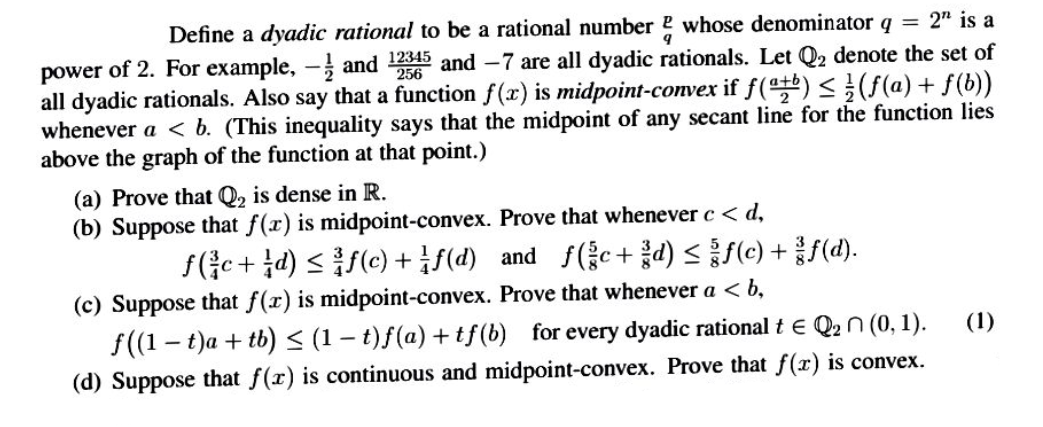 Solved Define a dyadic rational to be a rational number | Chegg.com