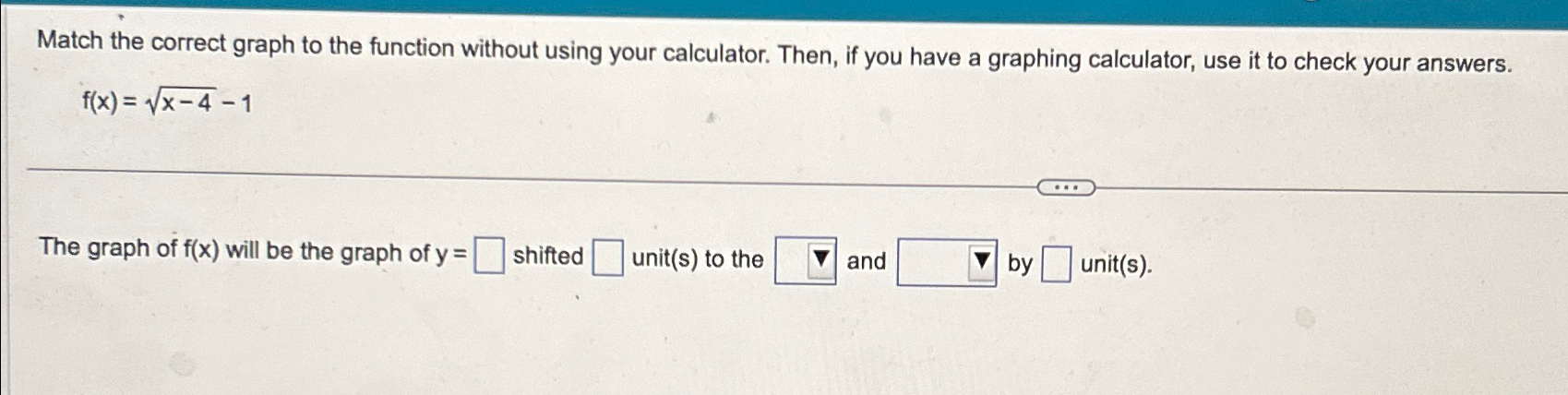 Solved Match the correct graph to the function without using | Chegg.com