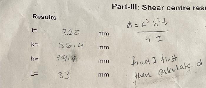 Solved Part-III: Shear centre res Results | Chegg.com