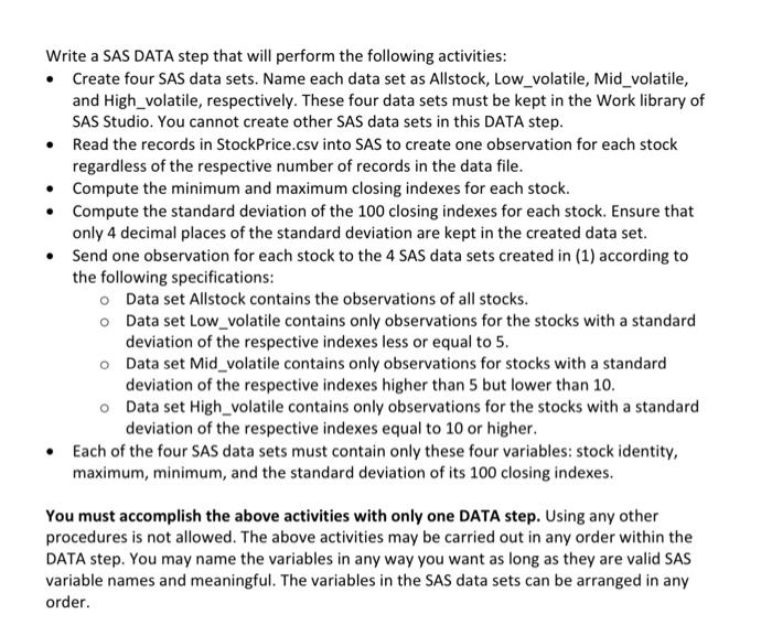Solved Question 1Suppose the raw data file StockPrice.csv | Chegg.com