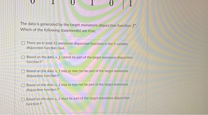 Solved In the lecture, we analyze monotone conjunction | Chegg.com