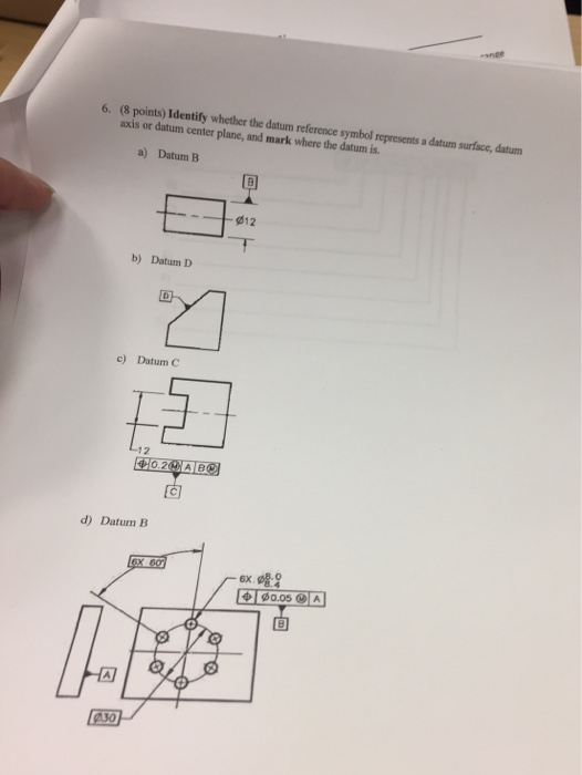 Solved 6. (8 points) Identify whether the datum reference | Chegg.com