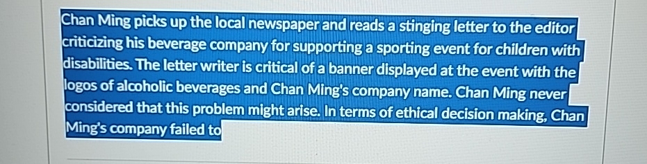 Solved Chan Ming picks up the local newspaper and reads a | Chegg.com