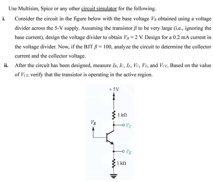 Solved Use Multisim, Spice or any other circuit simulator | Chegg.com