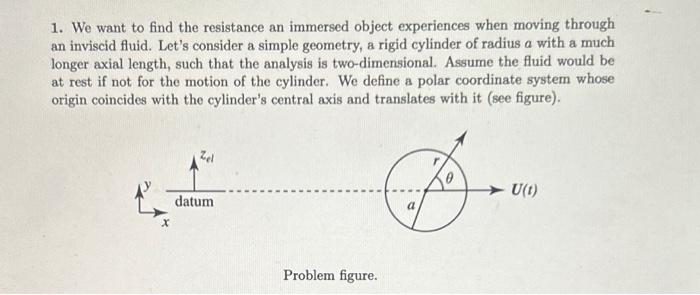 Solved 1. We want to find the resistance an immersed object | Chegg.com