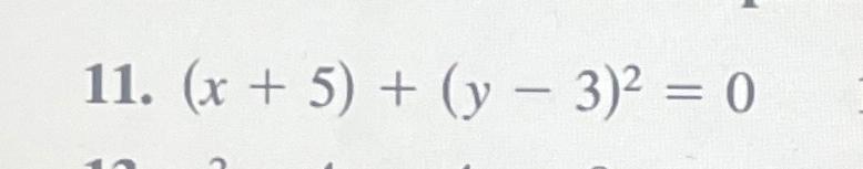 Solved (x+5)+(y-3)2=0find the vertex, focus, and directrix | Chegg.com