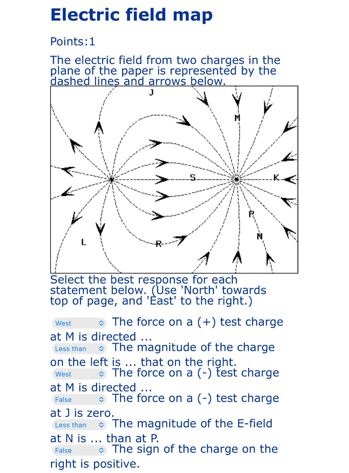 Solved Electric field mapPoints: 1The electric field from | Chegg.com