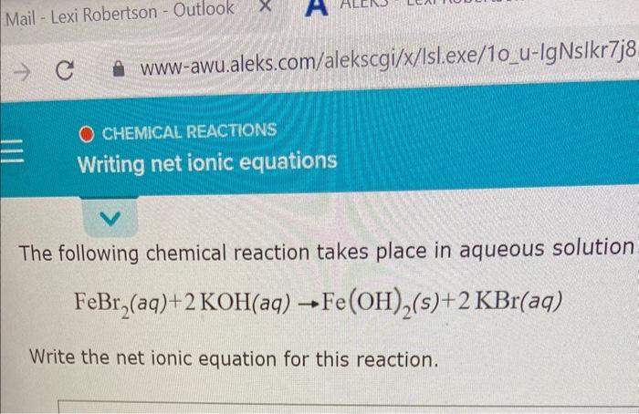 Solved The following chemical reaction takes place in | Chegg.com