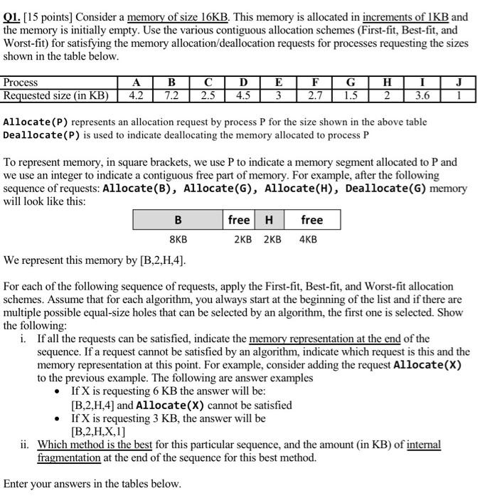 Solved Q1. [15 points] Consider a memory of size 16KB. This | Chegg.com