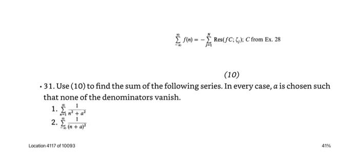 .31. Use (10) to find the sum of the following | Chegg.com