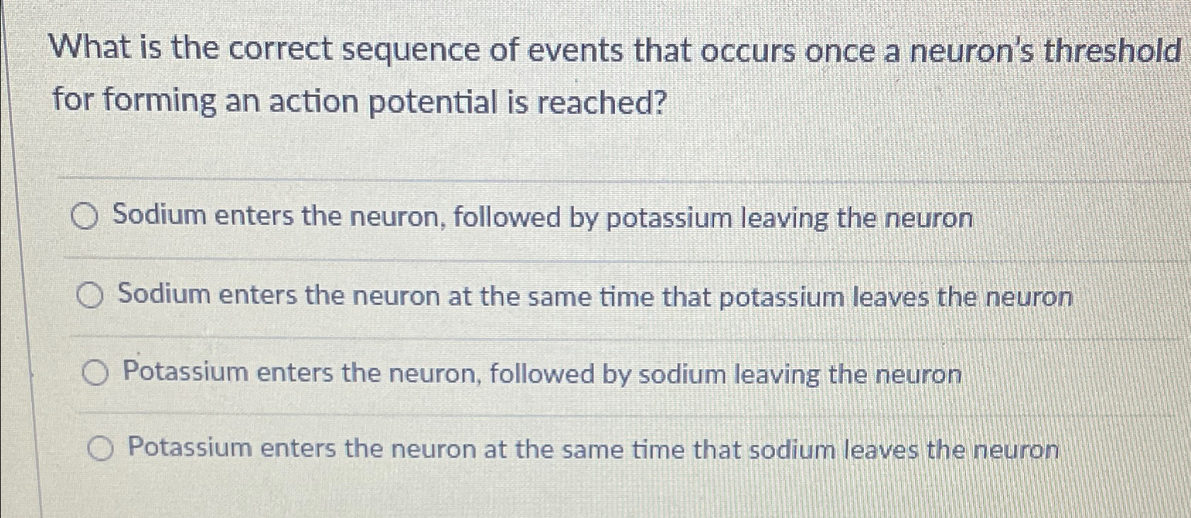 Solved What is the correct sequence of events that occurs | Chegg.com