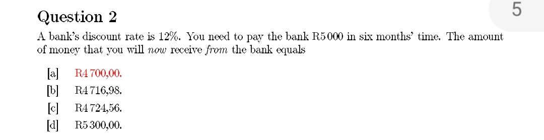 Solved Question 2A bank's discount rate is 12%. ﻿You need to | Chegg.com