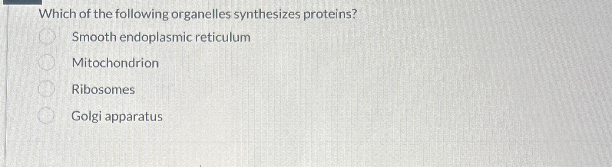 Solved Which of the following organelles synthesizes | Chegg.com
