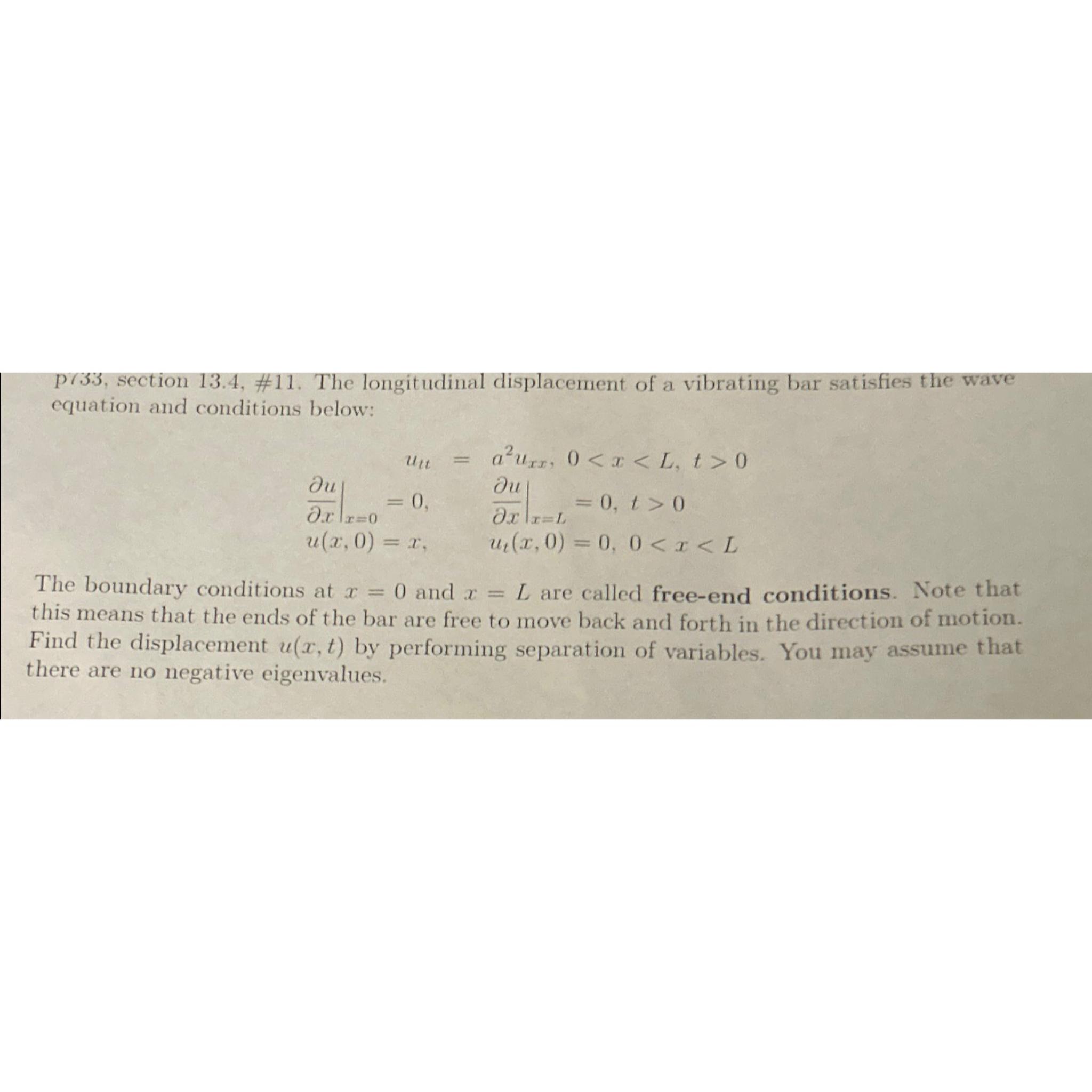 Solved pr33, ﻿section 13.4, ﻿#11. ﻿The longitudinal | Chegg.com