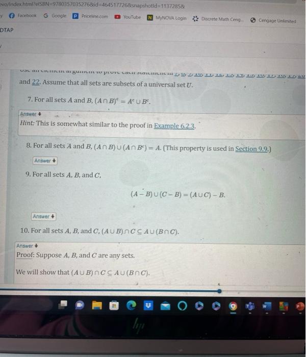 Solved discrete mathuse an element argument to prove | Chegg.com