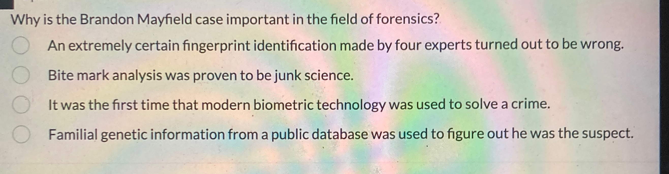 Solved Why is the Brandon Mayfield case important in the | Chegg.com