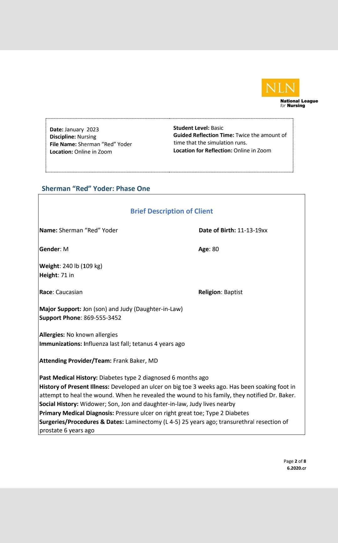 Sherman "Red" Yoder: Phase One | Chegg.com