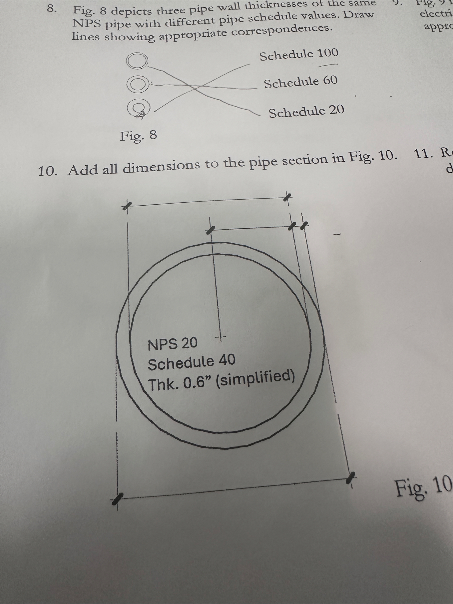 Fig. 8 ﻿depicts three pipe wall thicknesses of the | Chegg.com