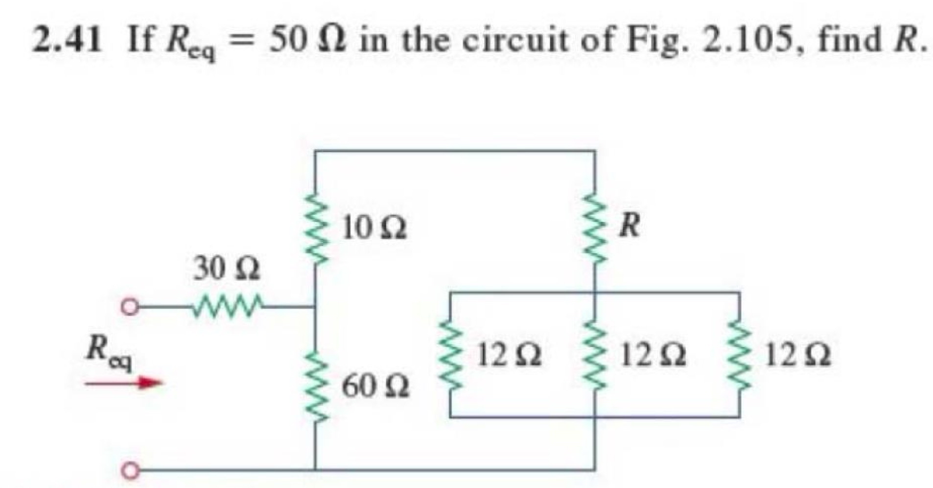 Solved 2.41 If R_(eq)=50\Omega in the circuit of Fig. | Chegg.com