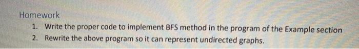 Solved Homework 1. Write the proper code to implement BFS | Chegg.com