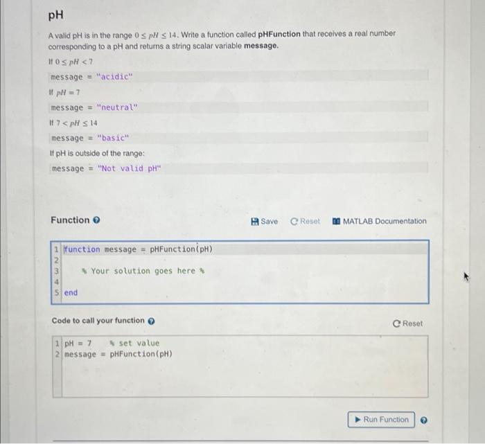 Solved pH A valid pH is in the range 0 SpH s 14. Write a | Chegg.com