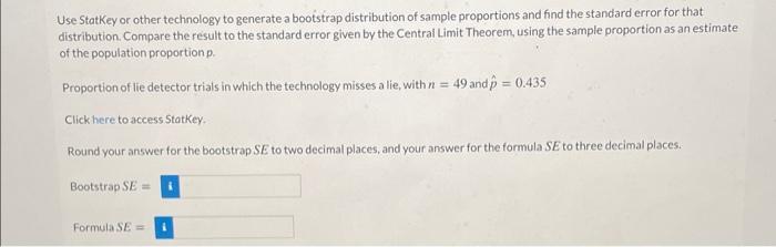 Solved Use StatKey or other technology to generate a | Chegg.com