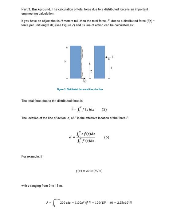 Solved Part 3. Background. The calculation of total force | Chegg.com