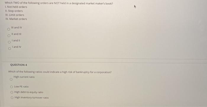 Solved Which TWO of the following orders are NOT held in a | Chegg.com