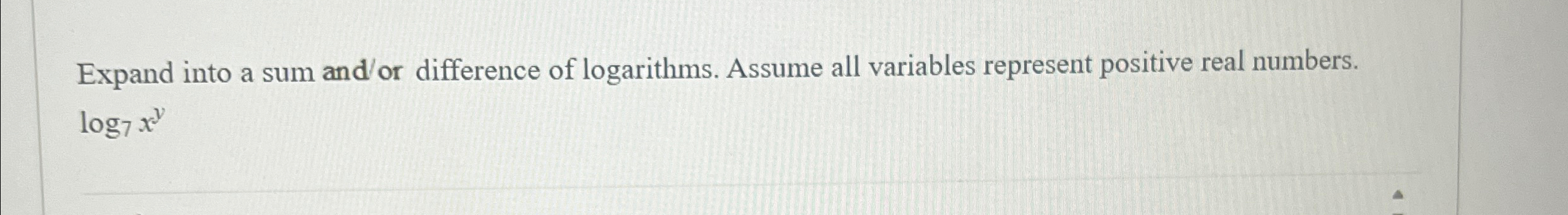 Solved Expand into a sum and/or difference of logarithms. | Chegg.com