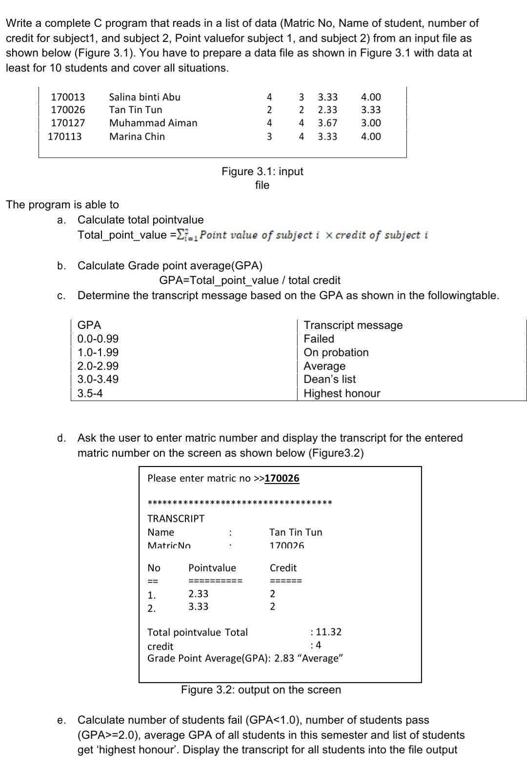 Solved PROJECT SCSP1103 C Programming SEM 1 2020/21 Section | Chegg.com